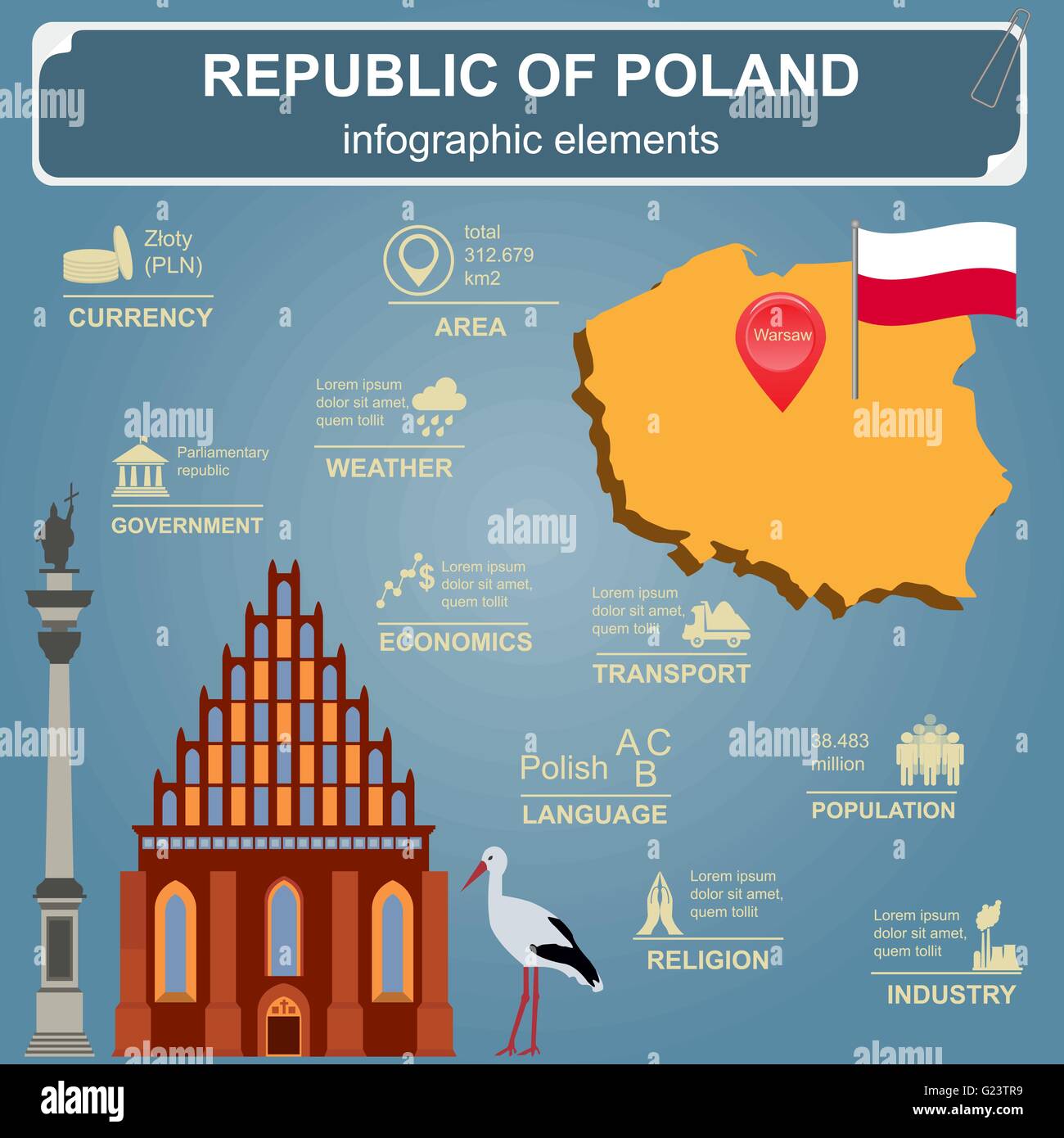 Poland infographics, statistical data, sights. Vector illustration ...