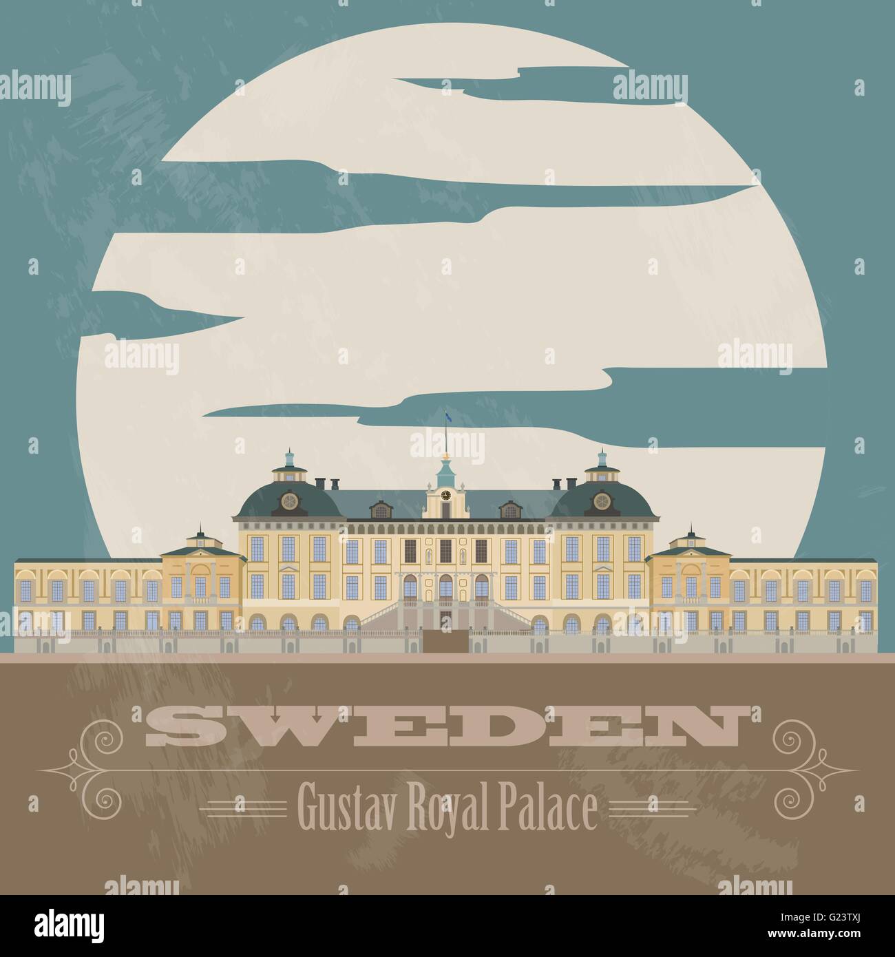 Sweden landmarks. Retro styled image. Vector illustration Stock Vector ...