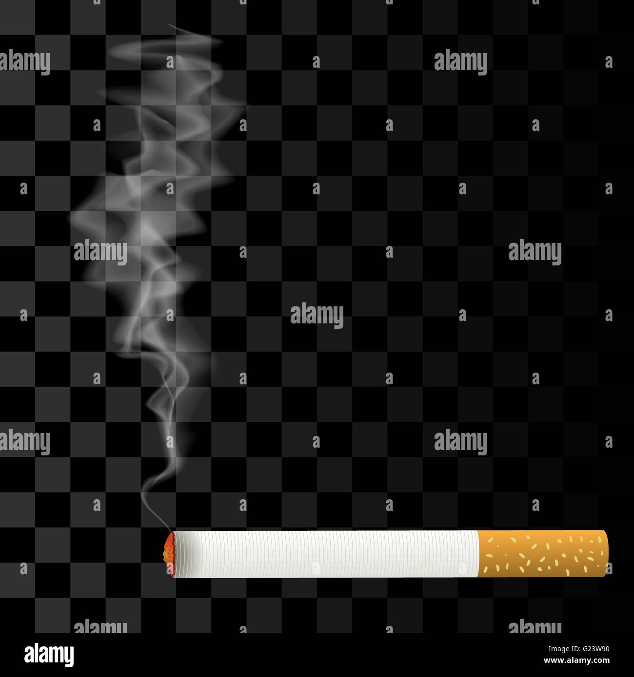 Burning Cigarette on Checkered Background Stock Vector Image & Art - Alamy
