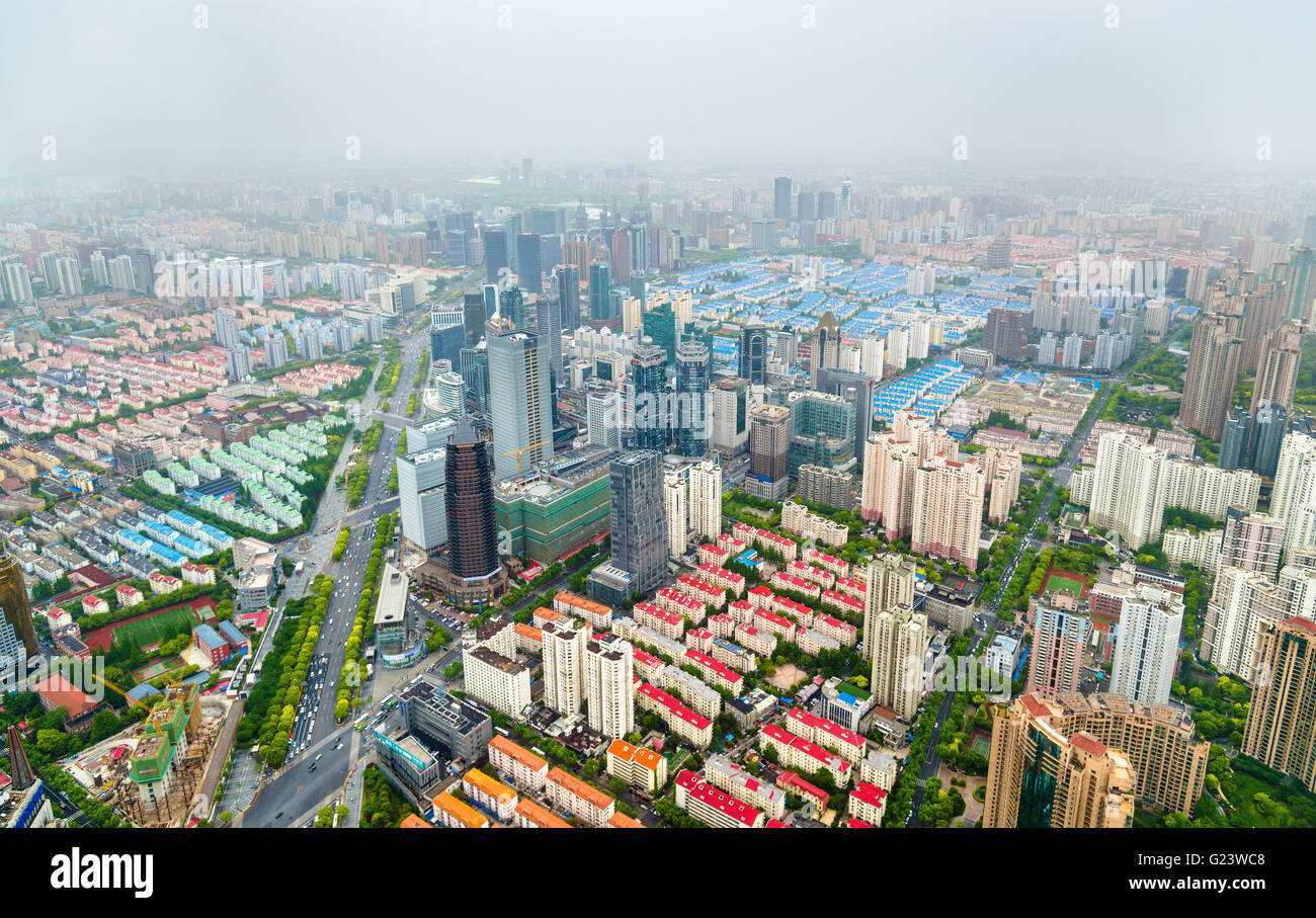 Aerial view of Shanghai city centre Stock Photo - Alamy