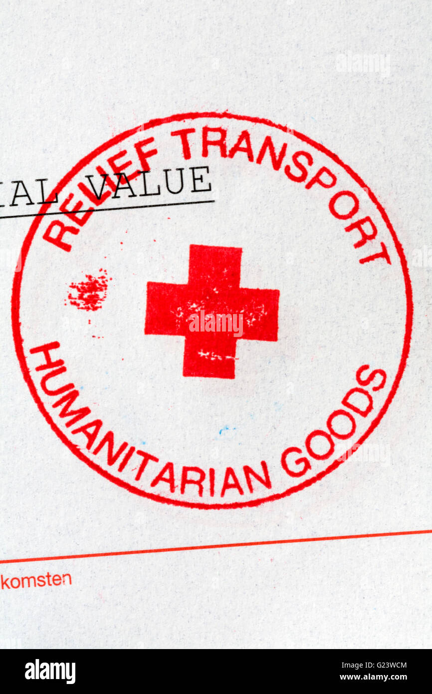 Humanitarian goods stamp hi-res stock photography and images - Alamy