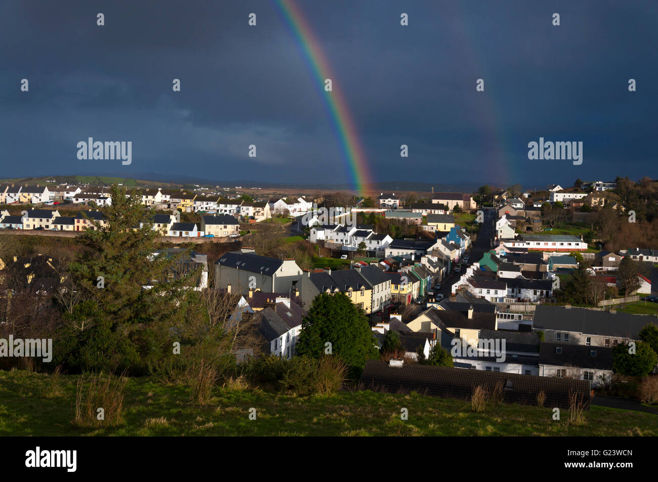 Rainbow over Ardara, County Donegal, Ireland Stock Photo - Alamy