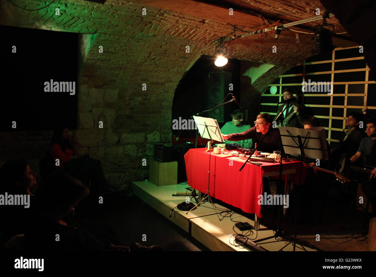 Concert in a basement of an underground pub. Budapest, Hungary Stock ...