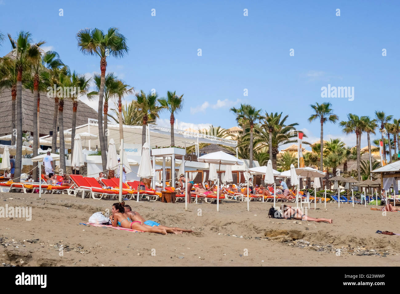 Nikki Beach Club, Elviria, new season, Marbella, Andalusia, Spain Stock ...