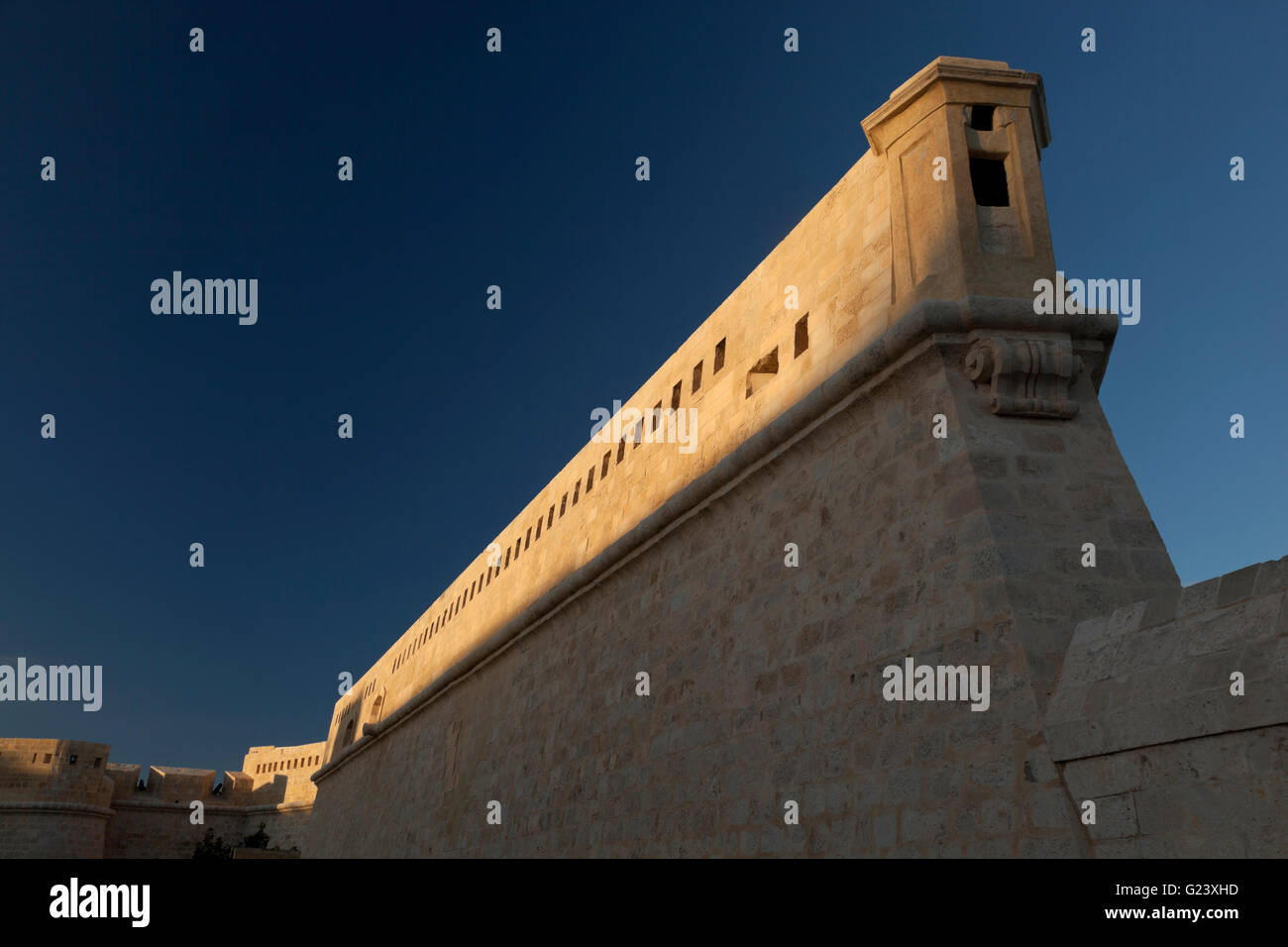 The sharp angularity of the star-shaped Fort St Elmo in Valletta ...