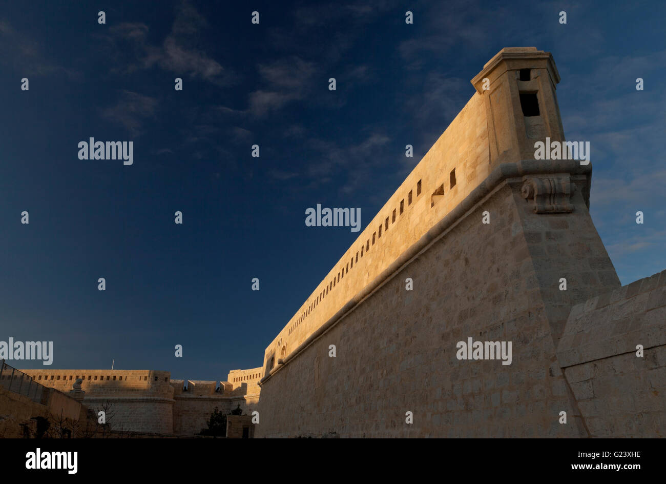 The sharp angularity of the star-shaped Fort St Elmo in Valletta ...
