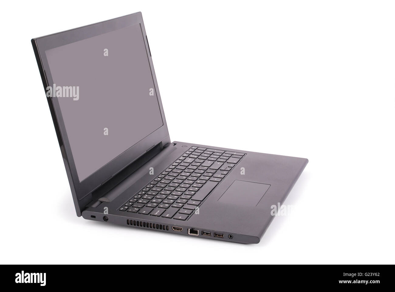 Black laptop white background with soft shadow. Clipping path Stock ...