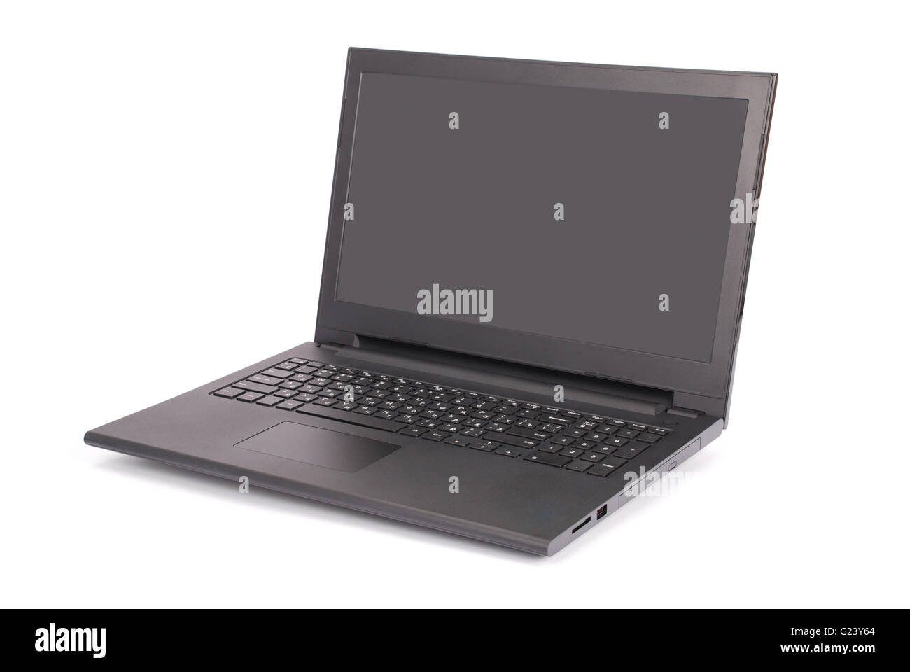 Black laptop white background with soft shadow. Clipping path Stock ...