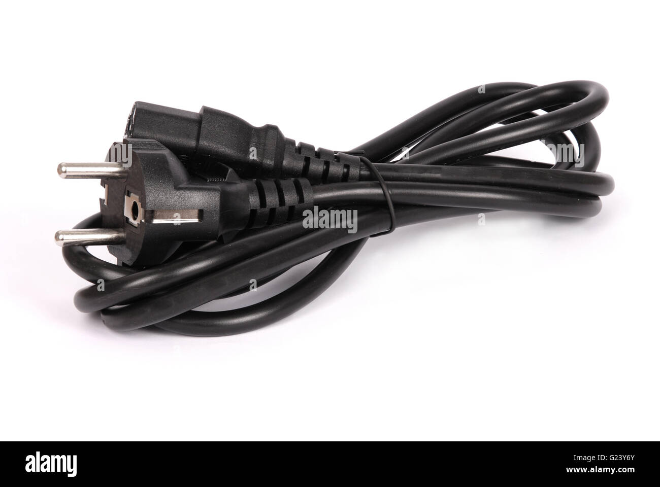 Power cable isolated on white background with soft shadow Stock Photo ...
