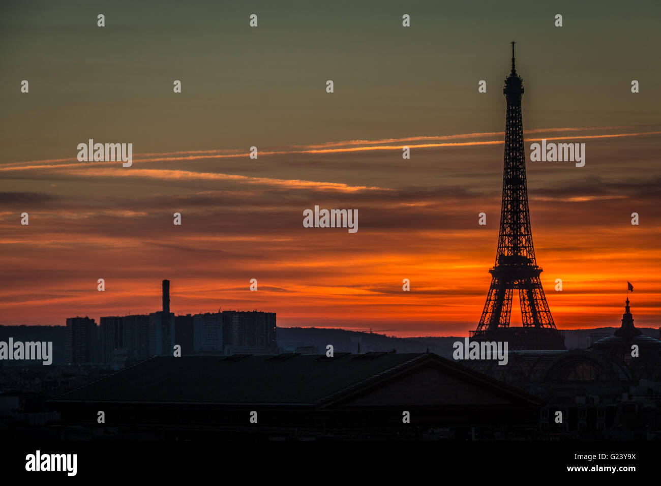 Sunset in Paris Stock Photo - Alamy