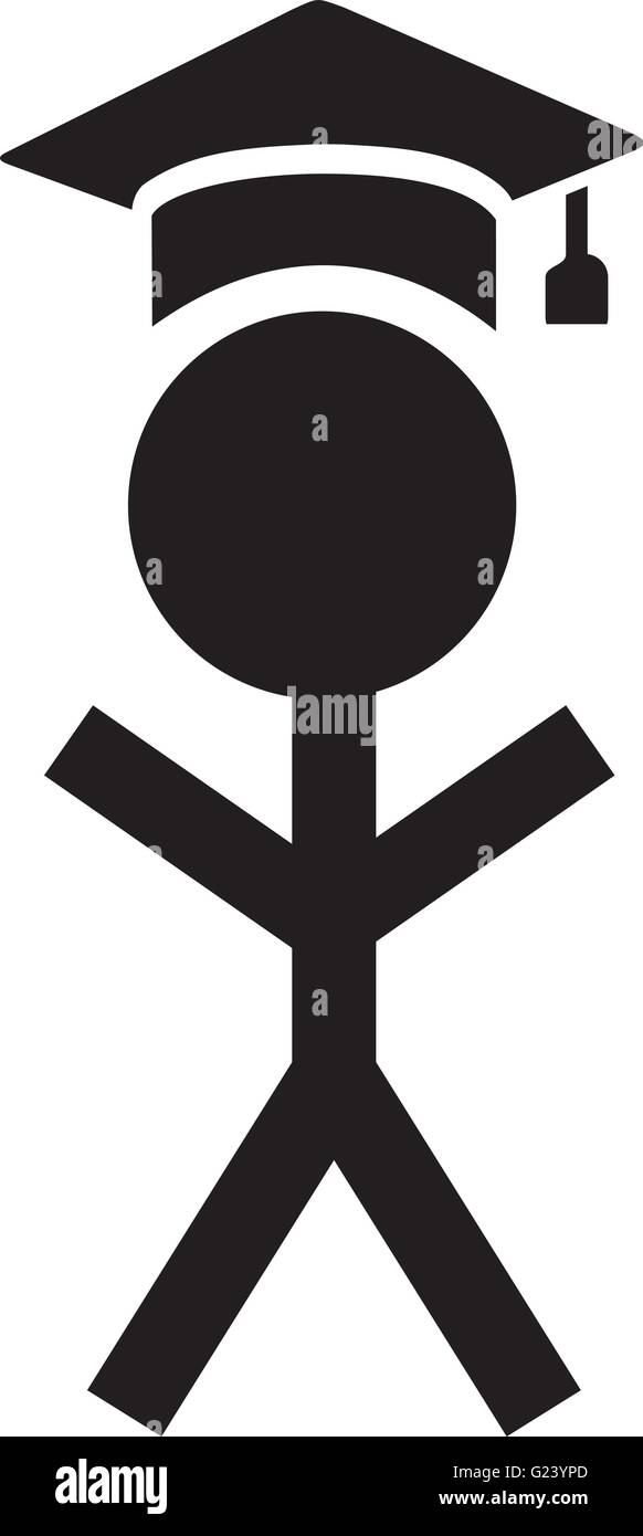 Stickman with graduation hat Stock Vector Image & Art - Alamy