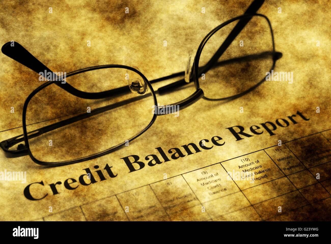 Credit balance report grunge concept Stock Photo - Alamy