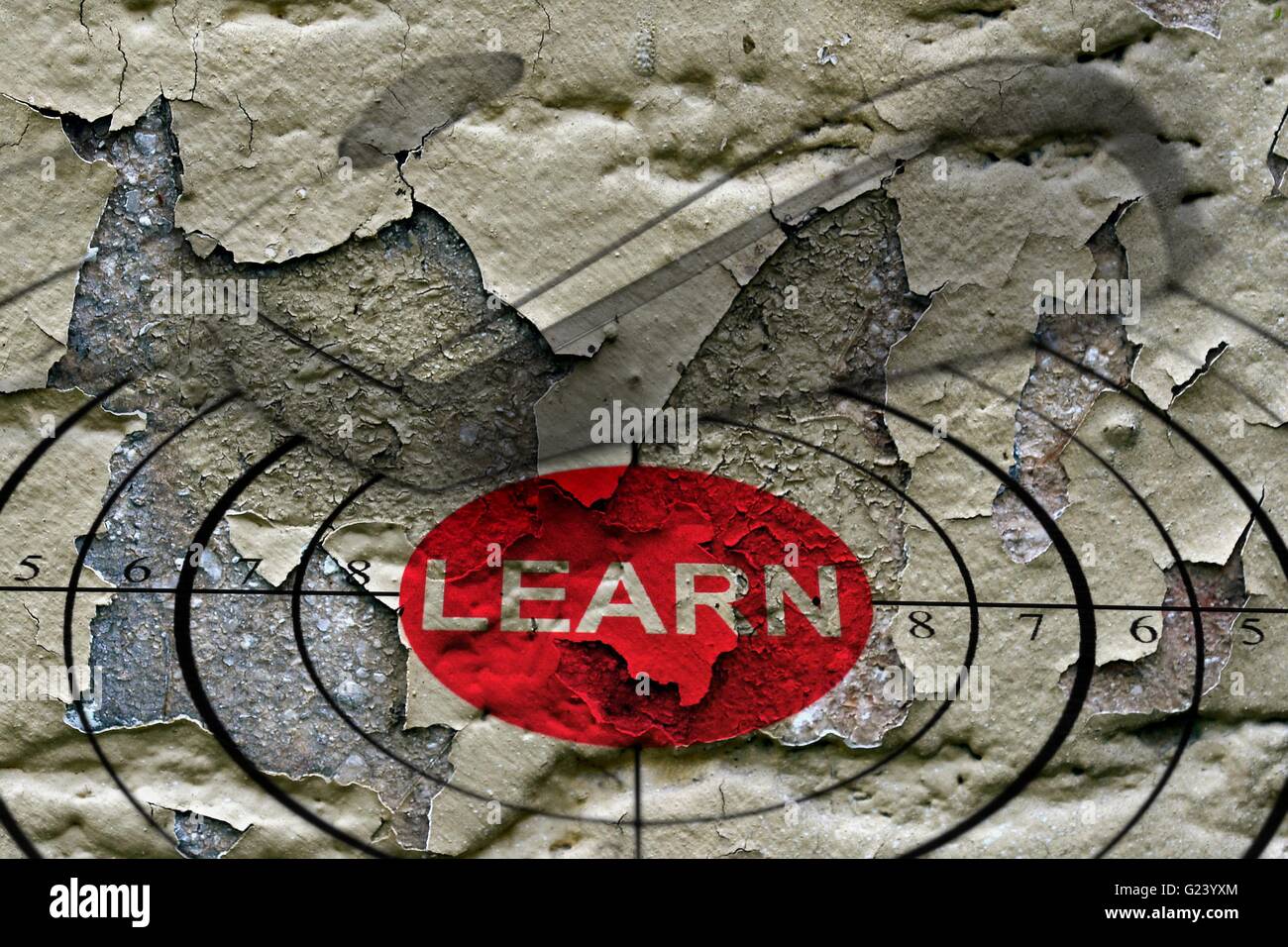 Learn target grunge concept Stock Photo - Alamy