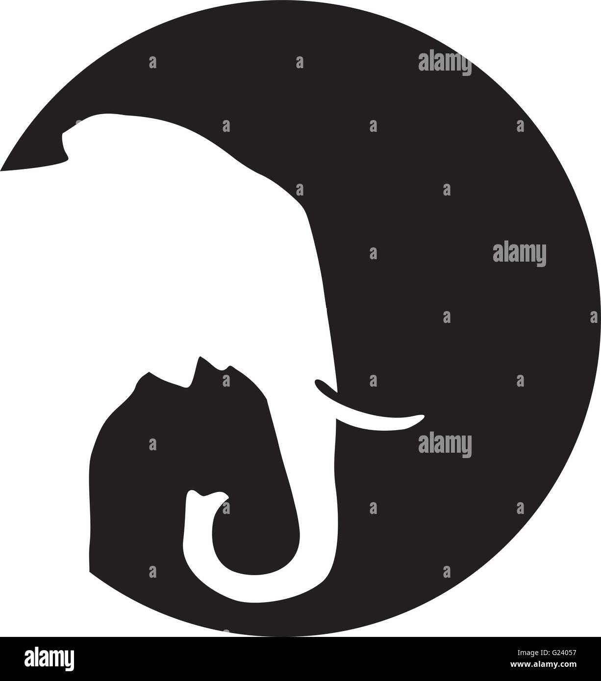 Elephant on moon illustration Stock Vector Images - Alamy