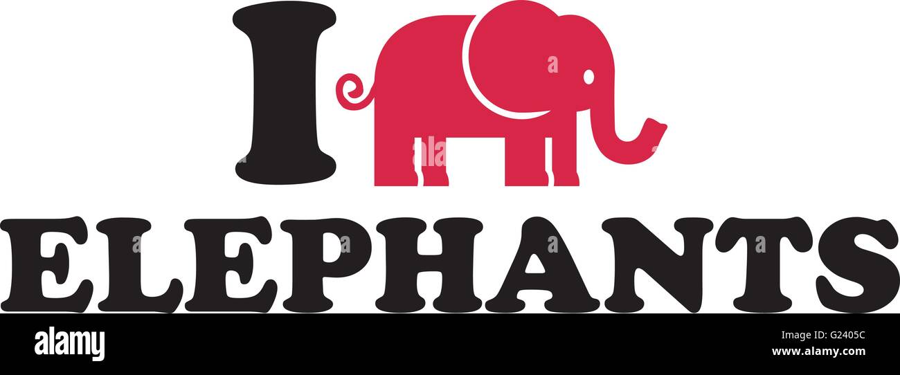 I love Elephant with pic Stock Vector Image & Art - Alamy