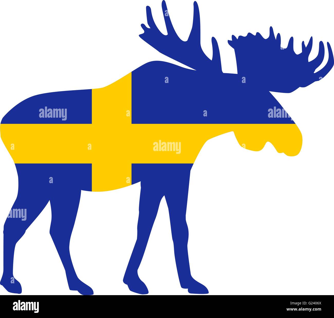 moose with sweden flag Stock Vector Image & Art - Alamy