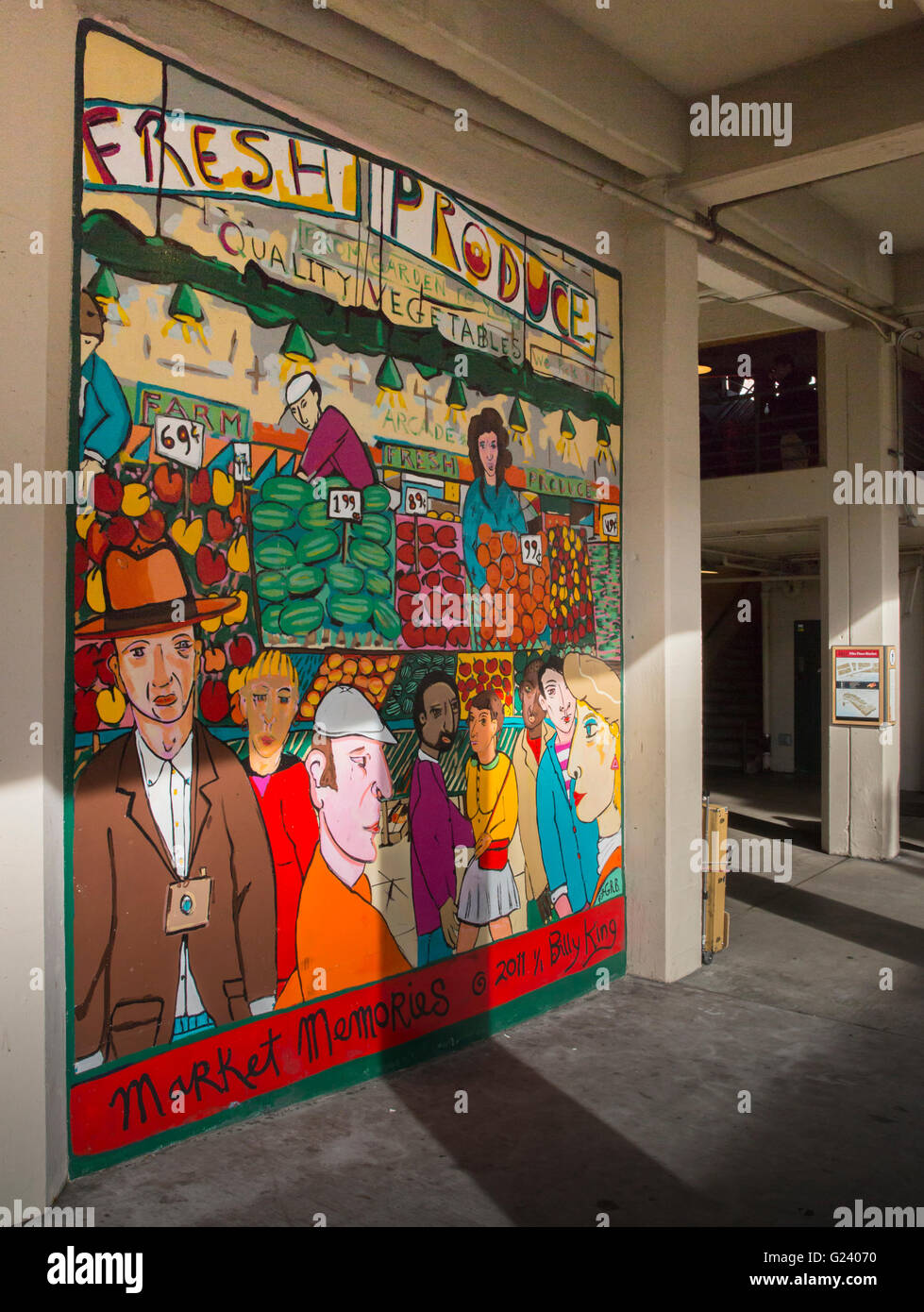 Public market center mural hi-res stock photography and images - Alamy