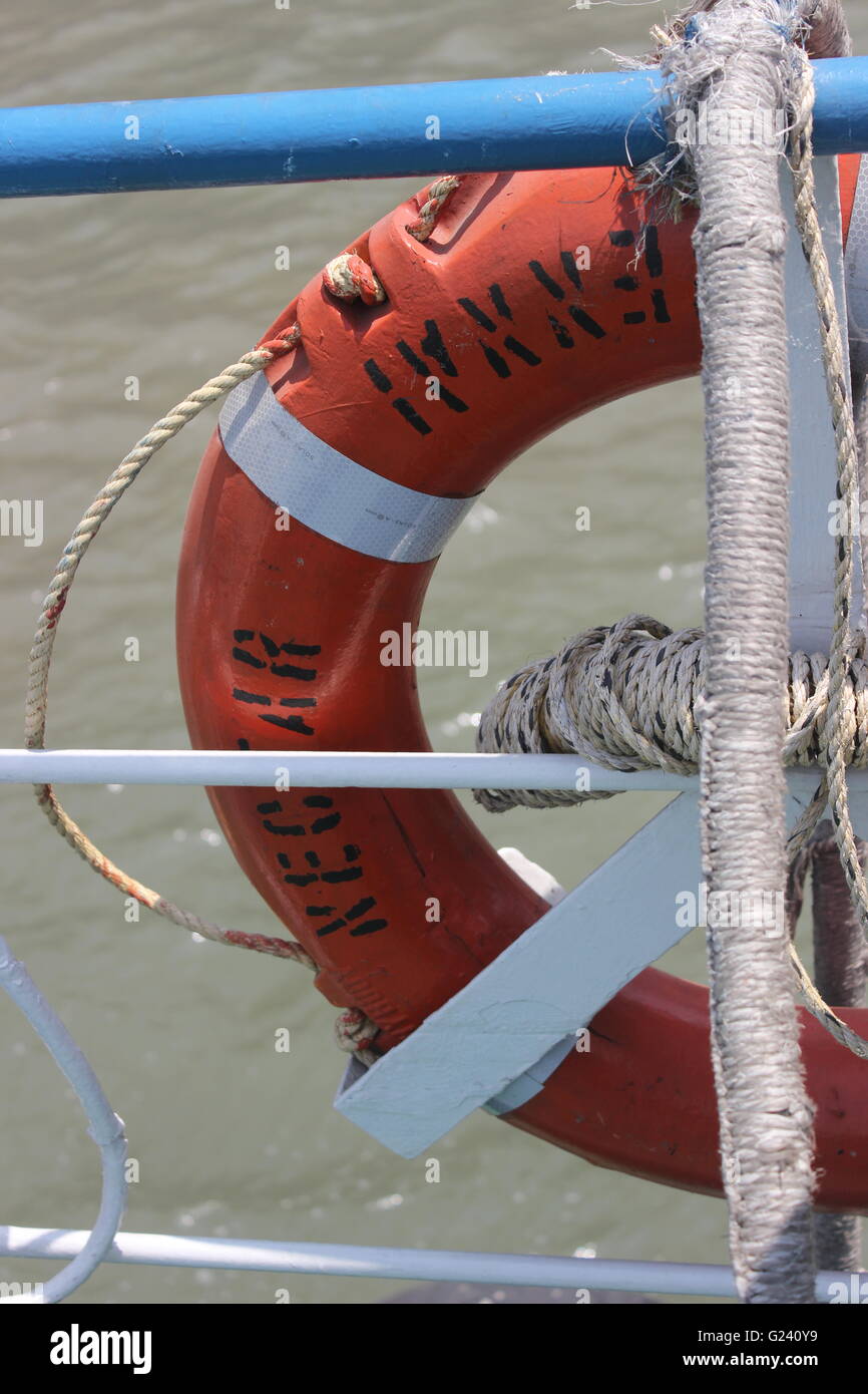 Port Tug Boat Emergency Float Stock Photo - Alamy