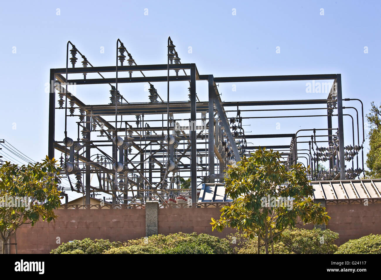 Electrical power high voltage distribution station Stock Photo - Alamy
