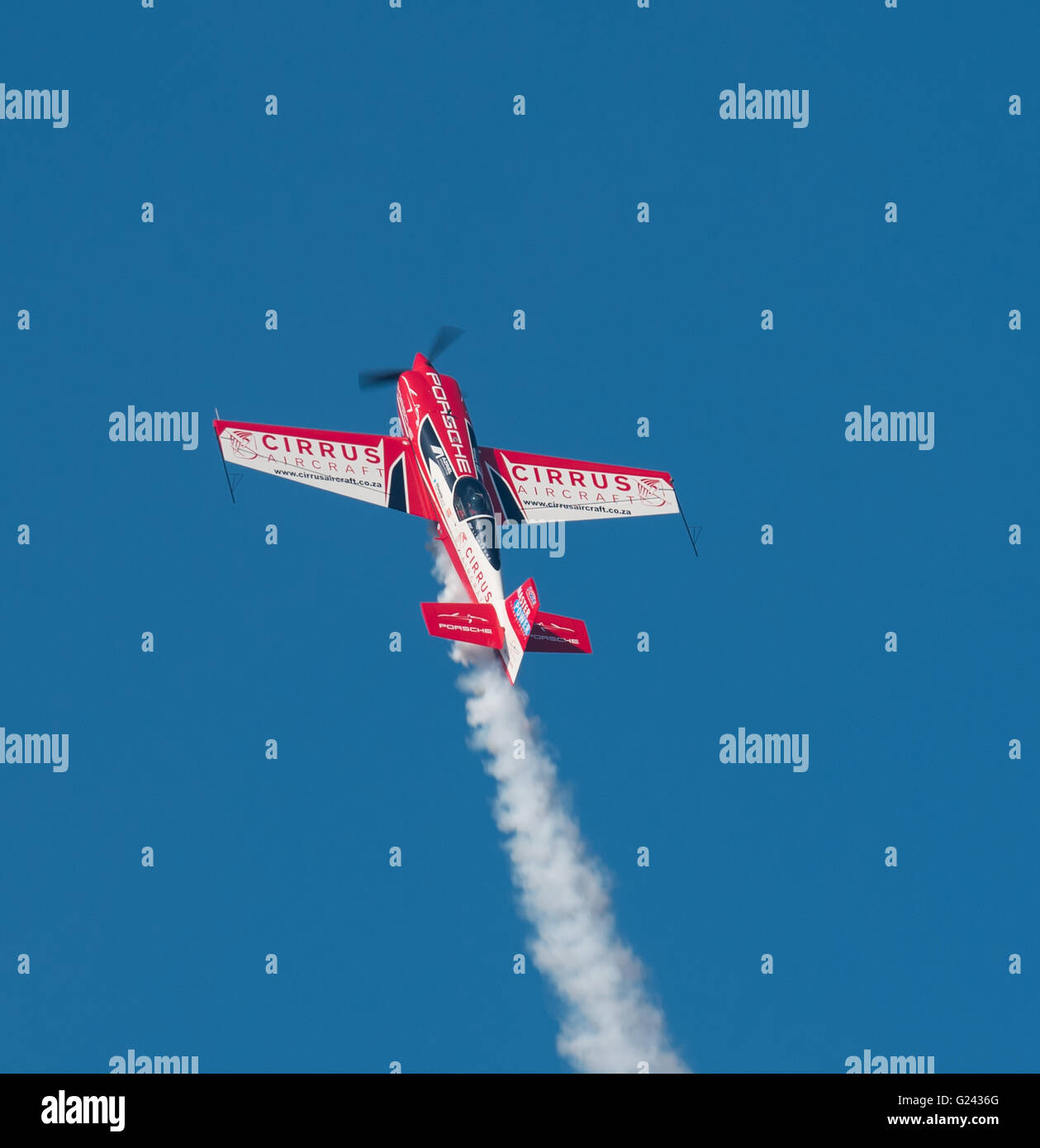 An aircraft doing acrobatics at the Lowveld Airshow Stock Photo - Alamy