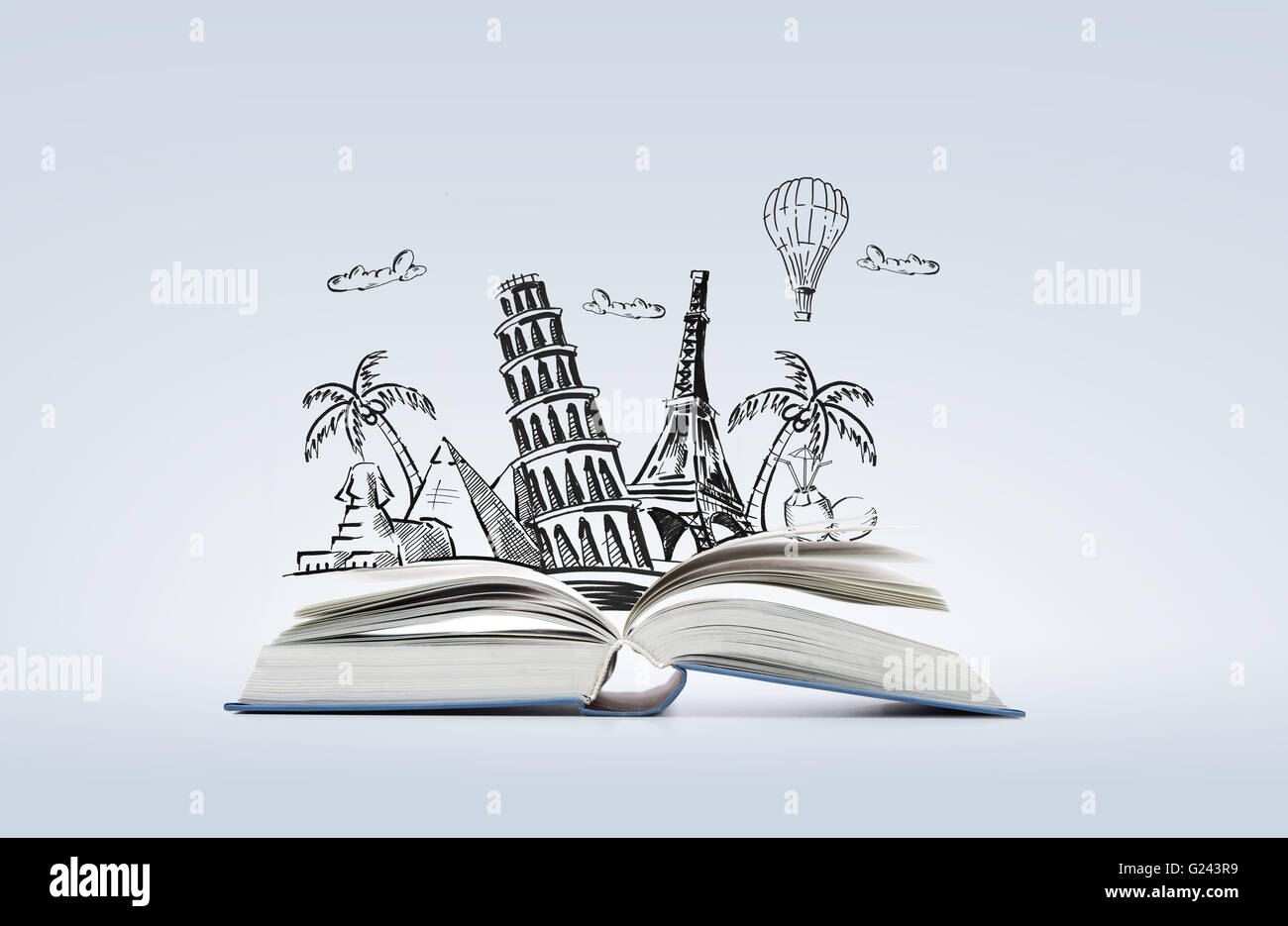 Open book drawing hi-res stock photography and images - Alamy