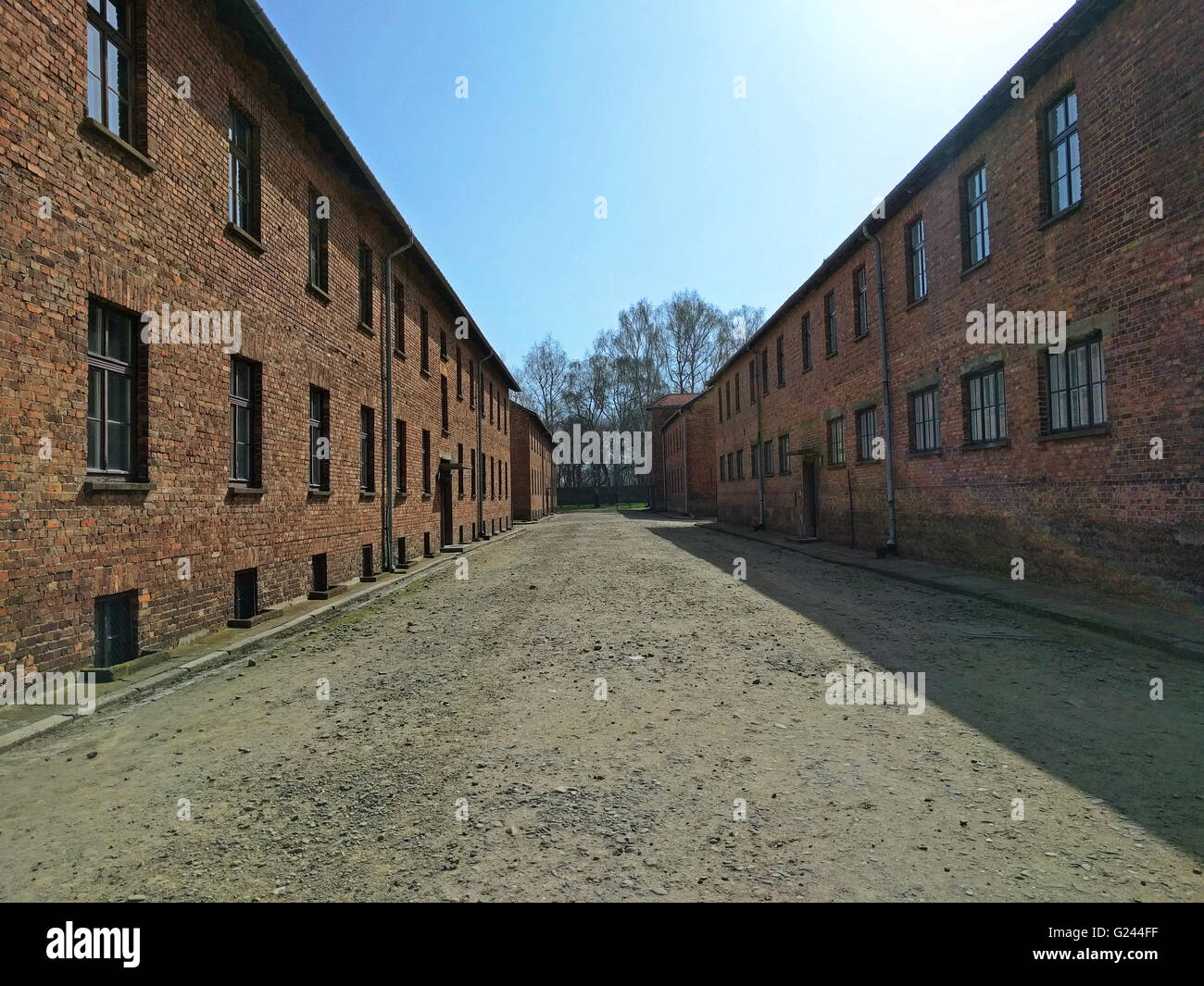Auschwitz I - Birkenau death camp blocks Stock Photo - Alamy