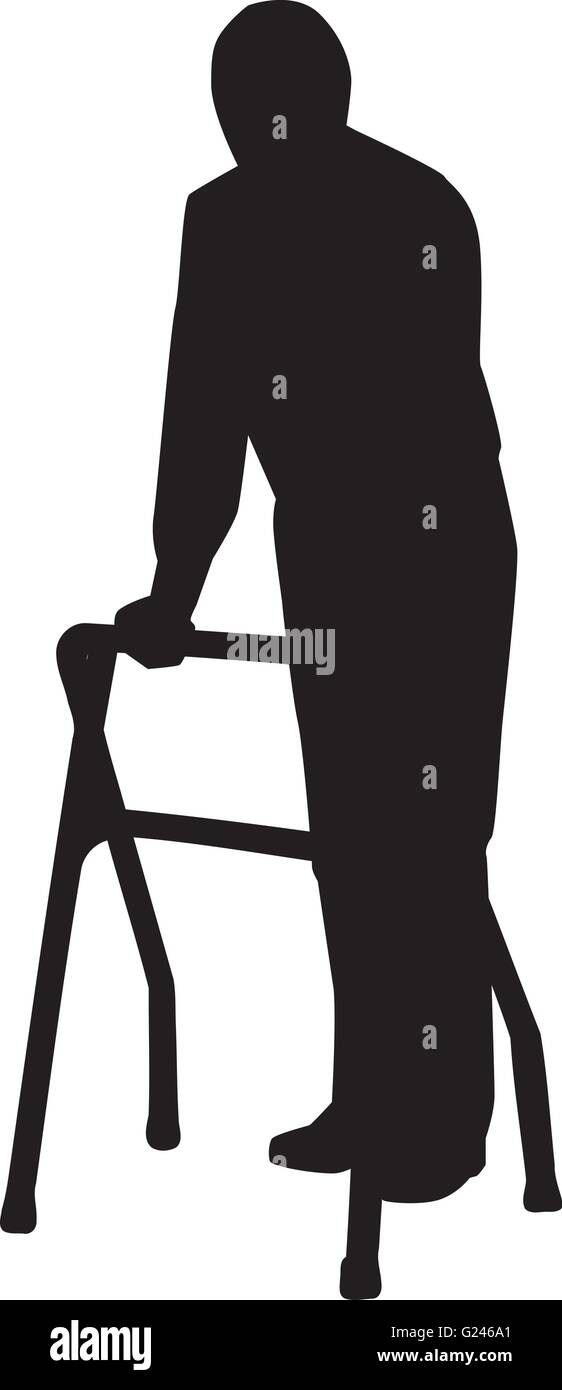 Pictogram old man cane Stock Vector Images - Alamy