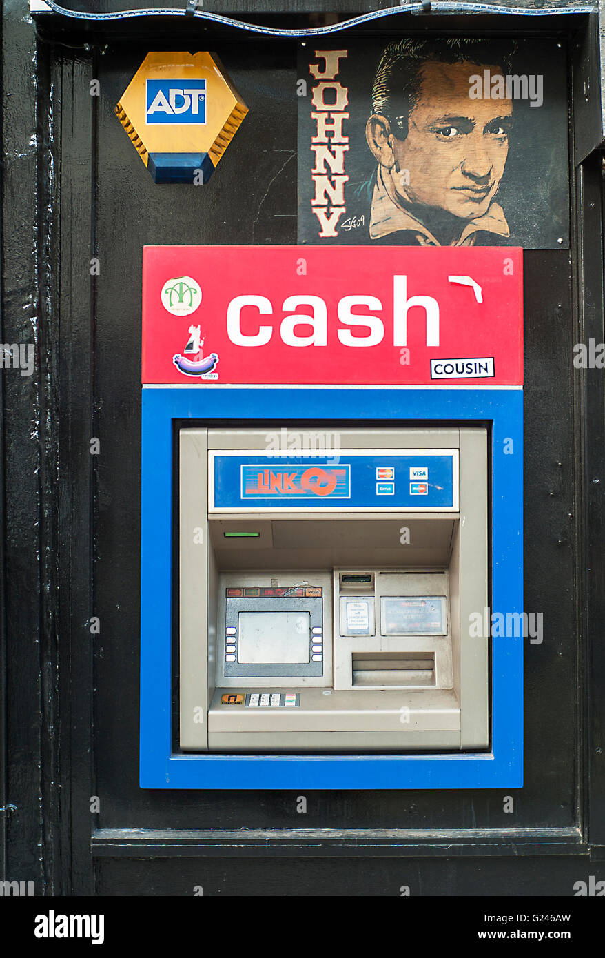 Johnny cash ATM ,dispenser machine, ATM, poster of Johnny Cash musician ...