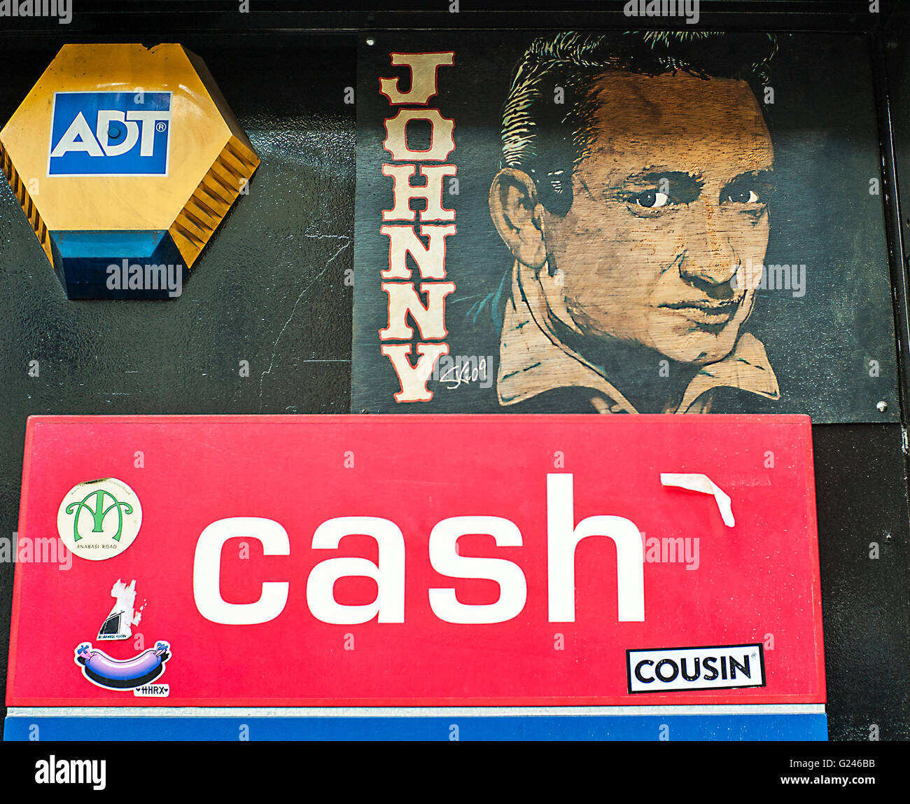 Johnny cash ATM ,dispenser machine, ATM, poster of Johnny Cash musician ...
