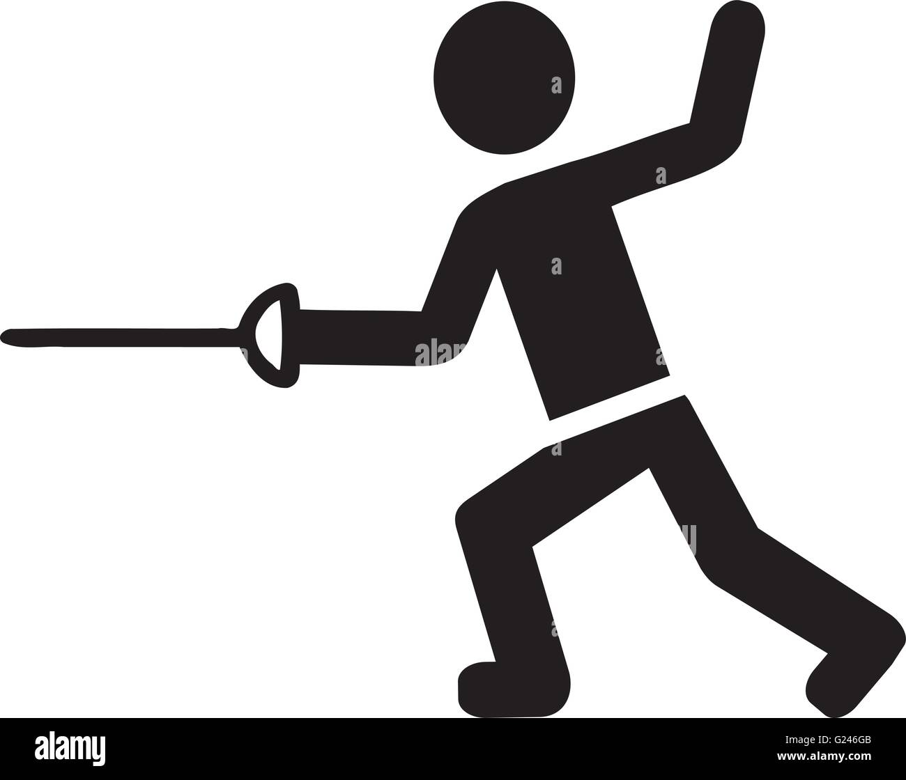 Fencer silhouette Stock Vector Images - Alamy