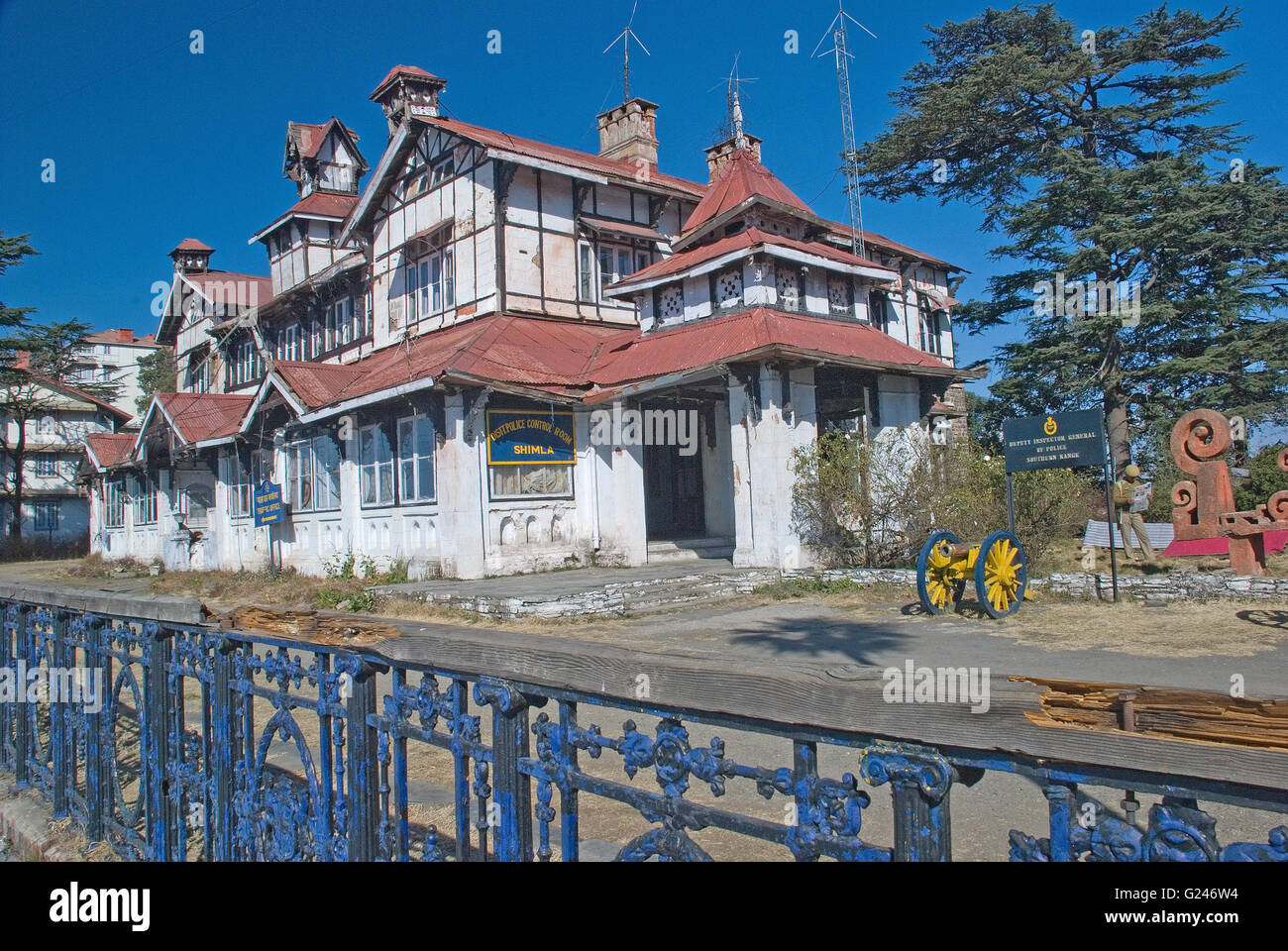 Old colonial buildings at the Mall, Shimla, Himachal Pradesh, India ...
