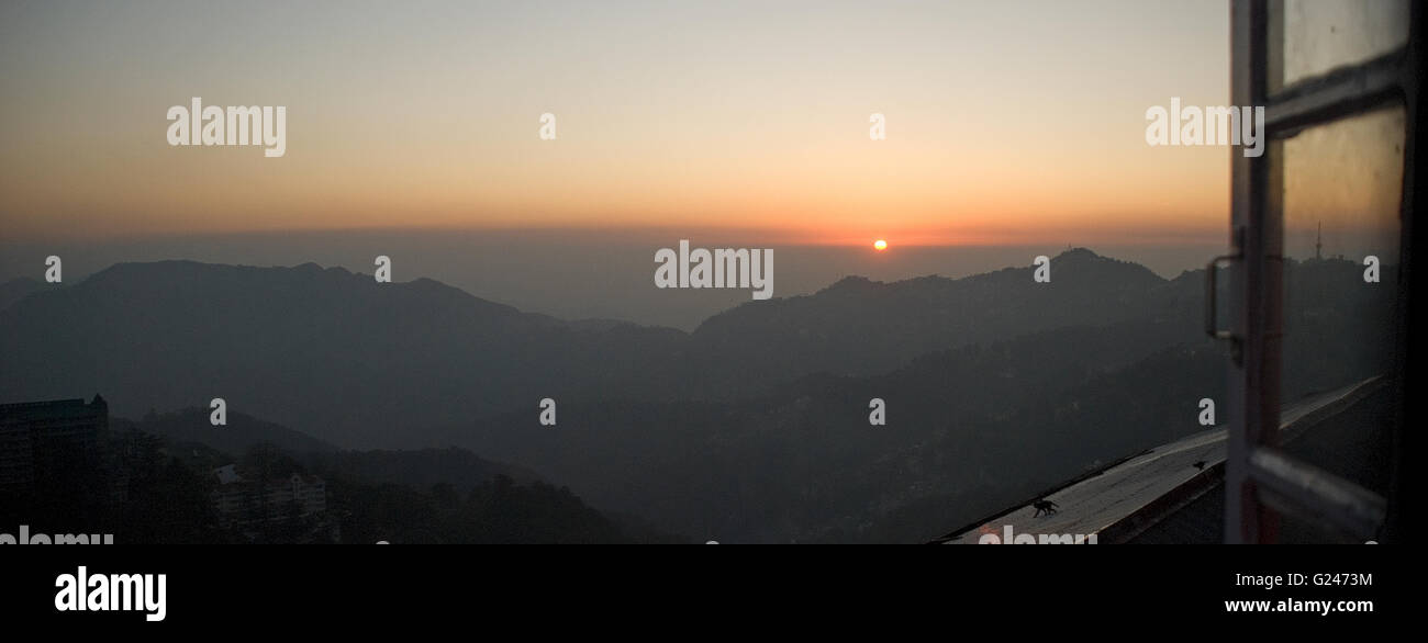 Sunrise from window, Shimla, Himachal Pradesh, India Stock Photo - Alamy