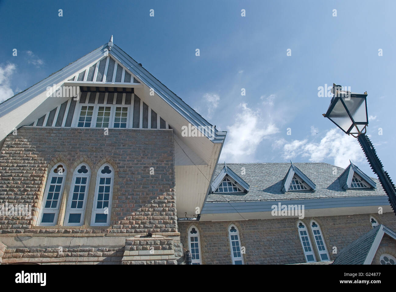 Old colonial buildings at the Mall, Shimla, Himachal Pradesh, India ...