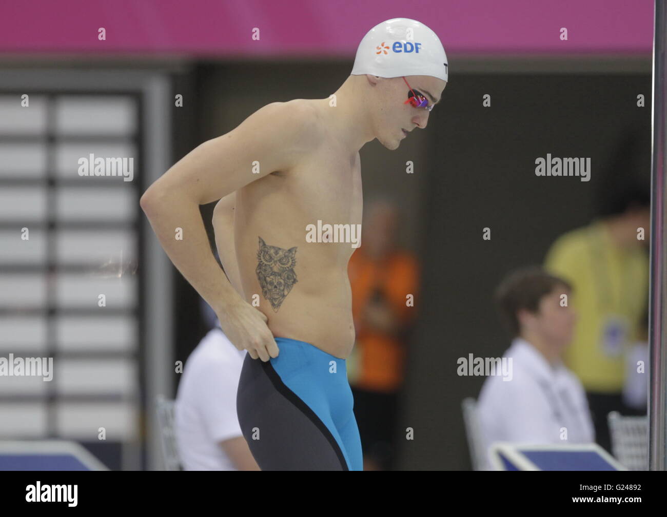 London, England: May 20, 2016 Cute french swimmer Clement 3rd in the ...