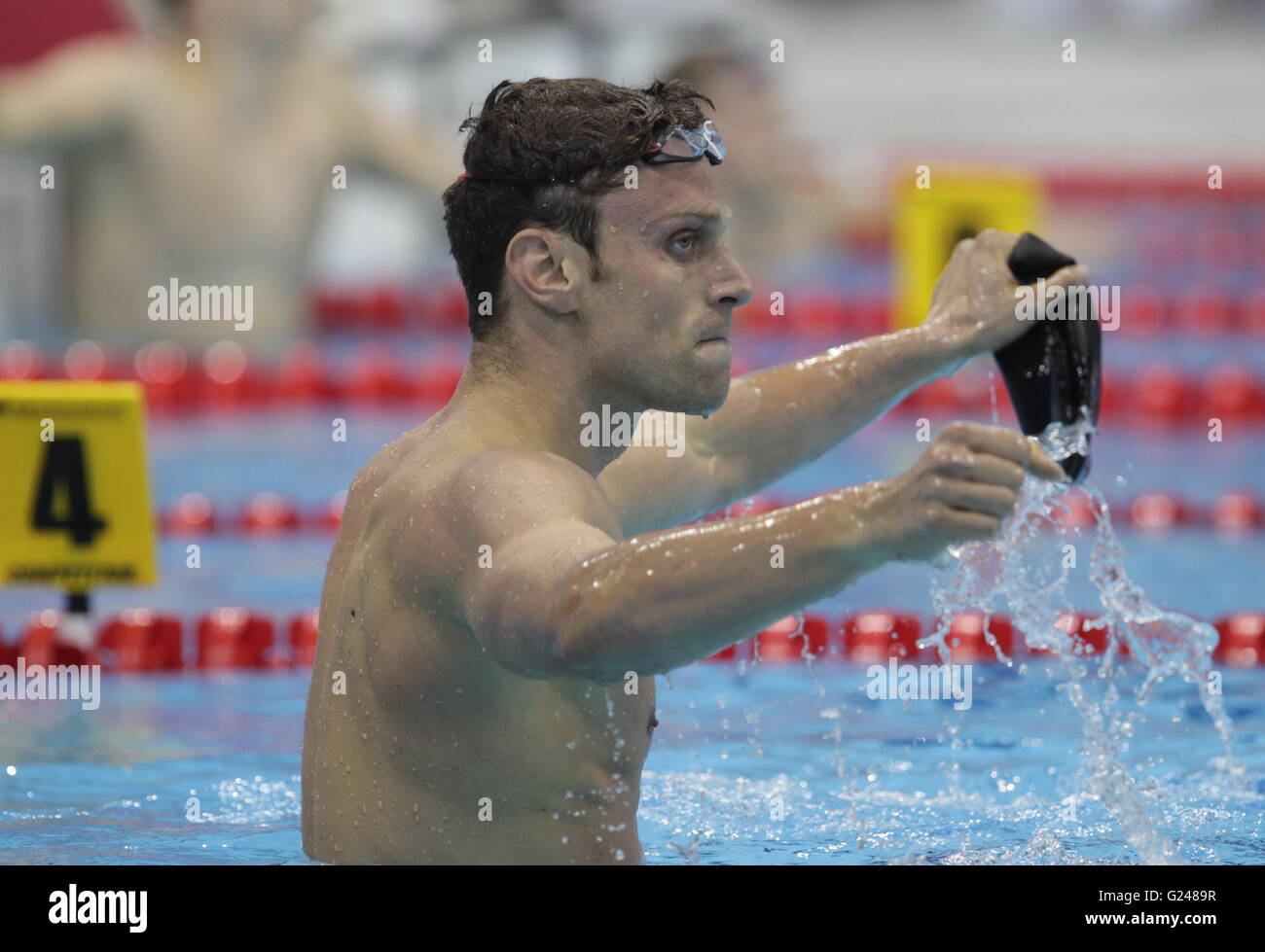 London, England May 20, 2016: Italian swimmer Luca Dotto European ...
