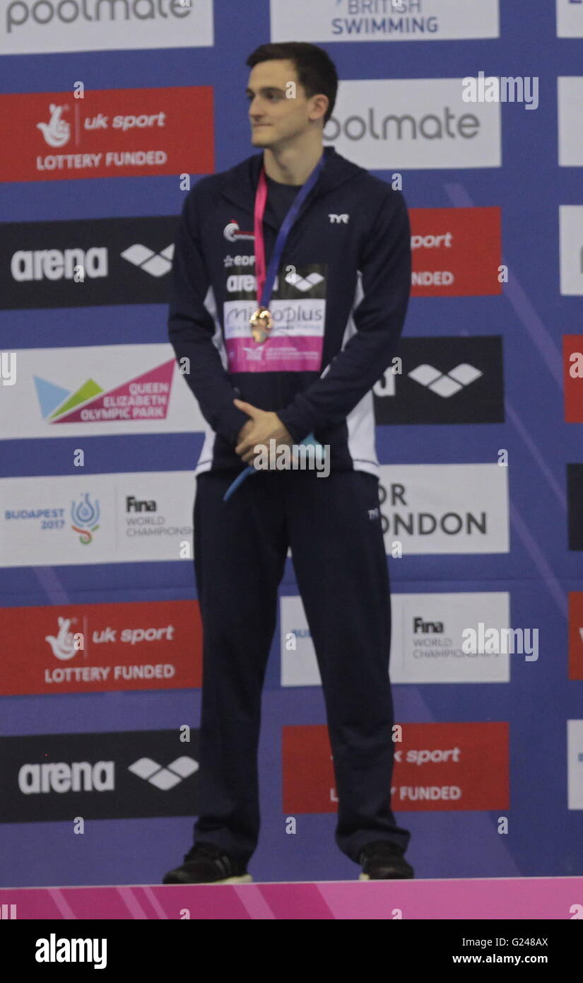 London, England May 20, 2016: French swimmer Clement Mignon on the ...