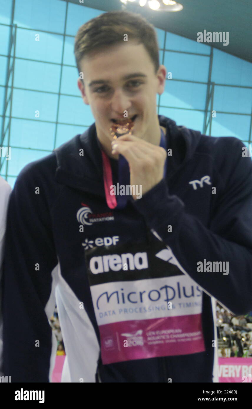 London, England May 20, 2016: French swimmer Clement Mignon on the ...