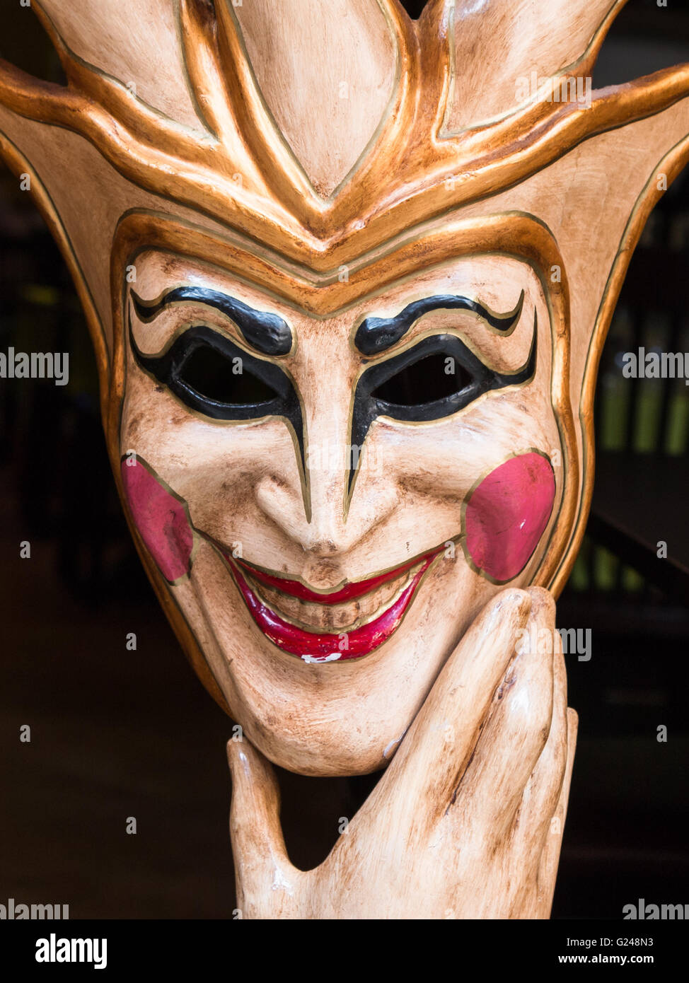 Handmade Carnival Venetian Mask in Gold and White Stock Photo - Alamy