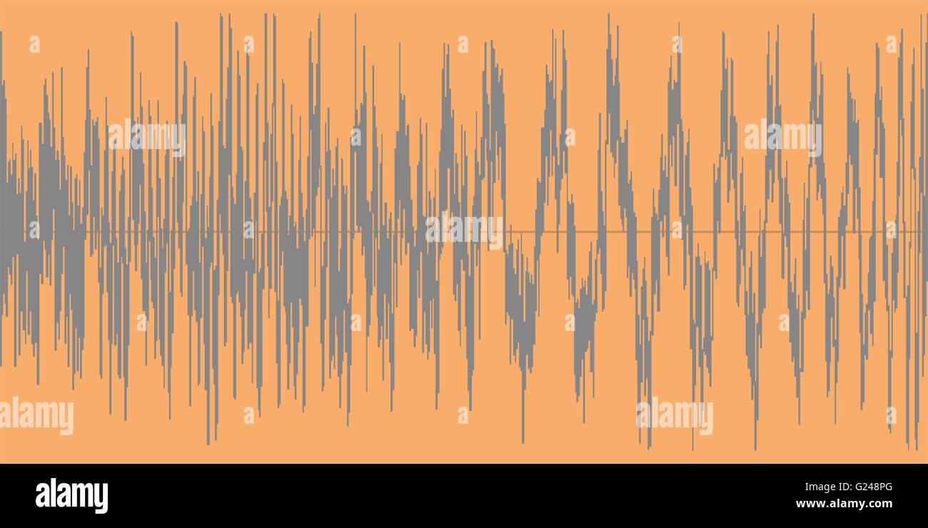 Gray sound wave on a orange background Stock Vector Image & Art - Alamy