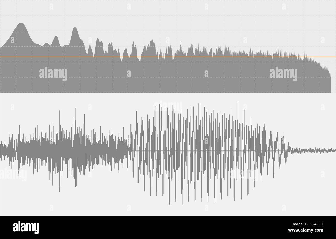 Gray sound waves on a white background Stock Vector Image & Art - Alamy