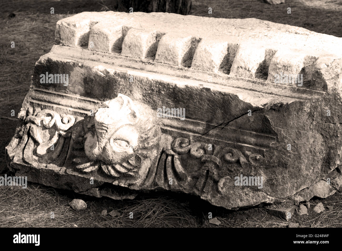 Destroyed column in black and white hi-res stock photography and images ...