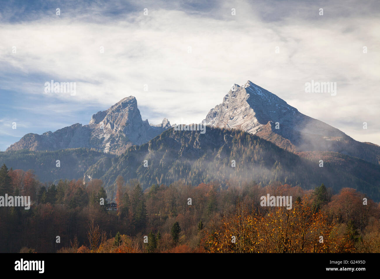 Autumn at Mt Watzmann, Berchtesgaden, Berchtesgadener Land district ...