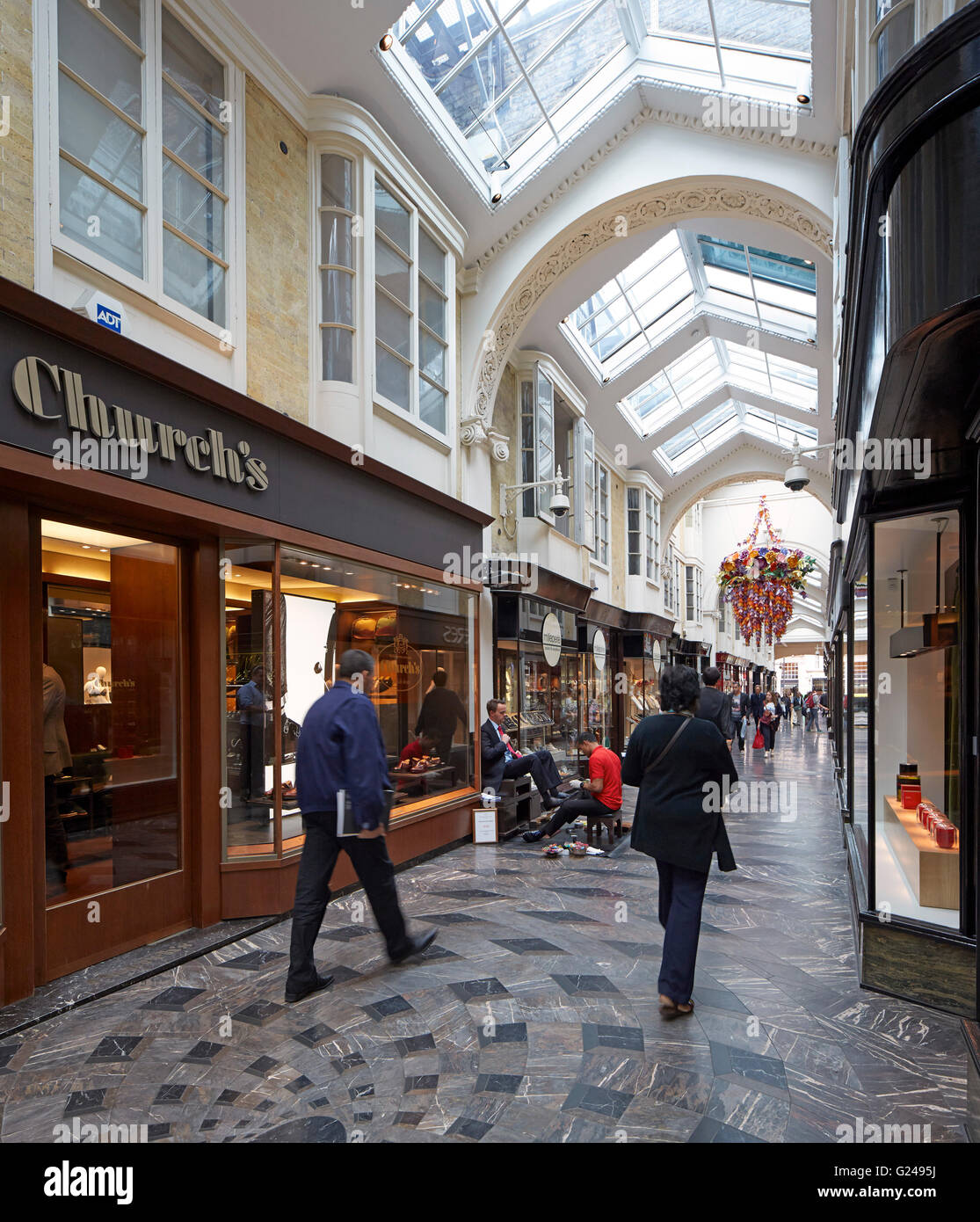 Overall view inside arcade. Burlington Arcade, London, United Kingdom ...