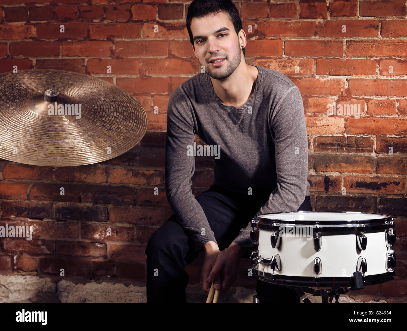 Drummer Sitting At Drum Kit High Resolution Stock Photography and ...