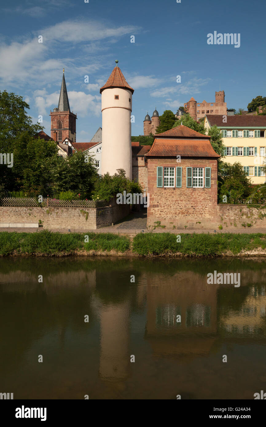 Kittsteinturm tower and Burg Wertheim Castle, Wertheim, Tauber Valley ...