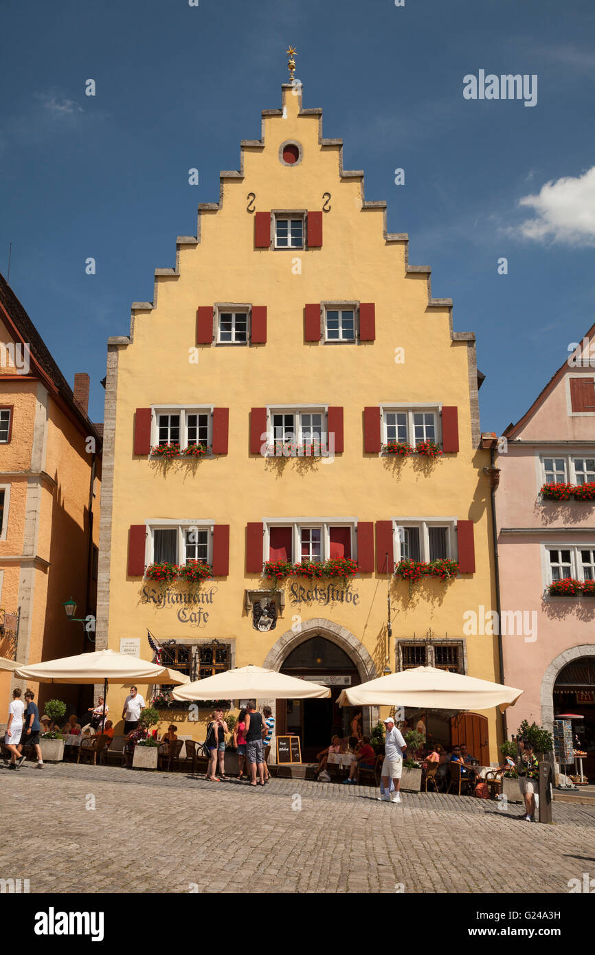 Ratsstube Restaurant at Marktplatz square, historic centre, Rothenburg ...