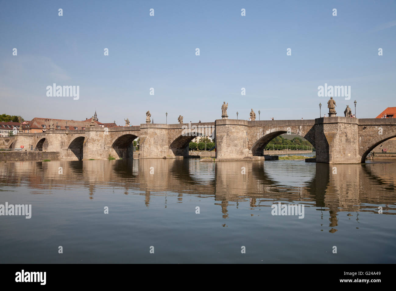 Old bridge over the Main River, Würzburg, Franconia, Bavaria, Germany ...