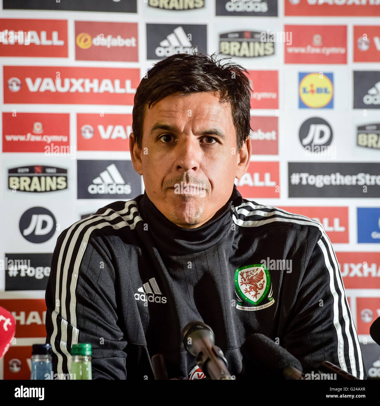 Wales' national football team manager Chris Coleman during a press ...