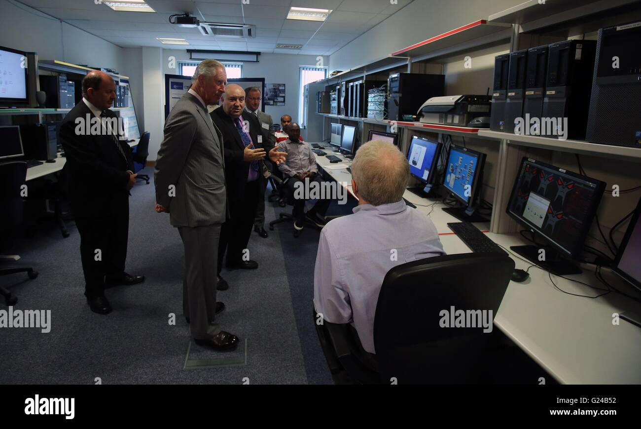 Professor Sakir Sezer (centre) speaks to The Prince of Wales on the ...