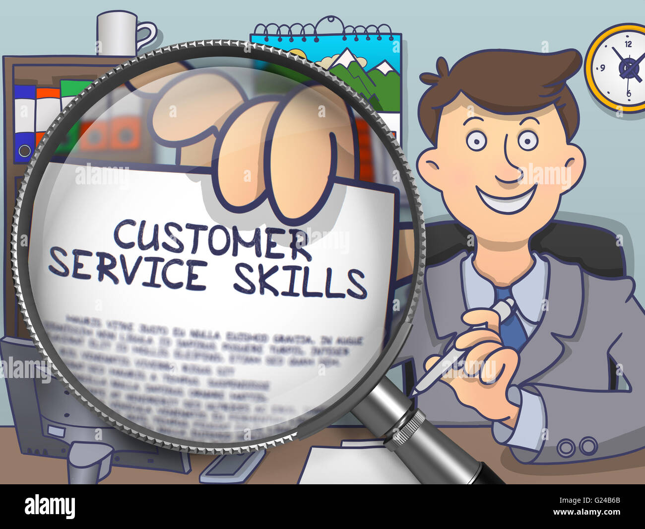 Customer Service Skills through Magnifying Glass. Doodle Concept Stock ... Customer Service Skills through Magnifying Glass. Doodle Concept Stock ...